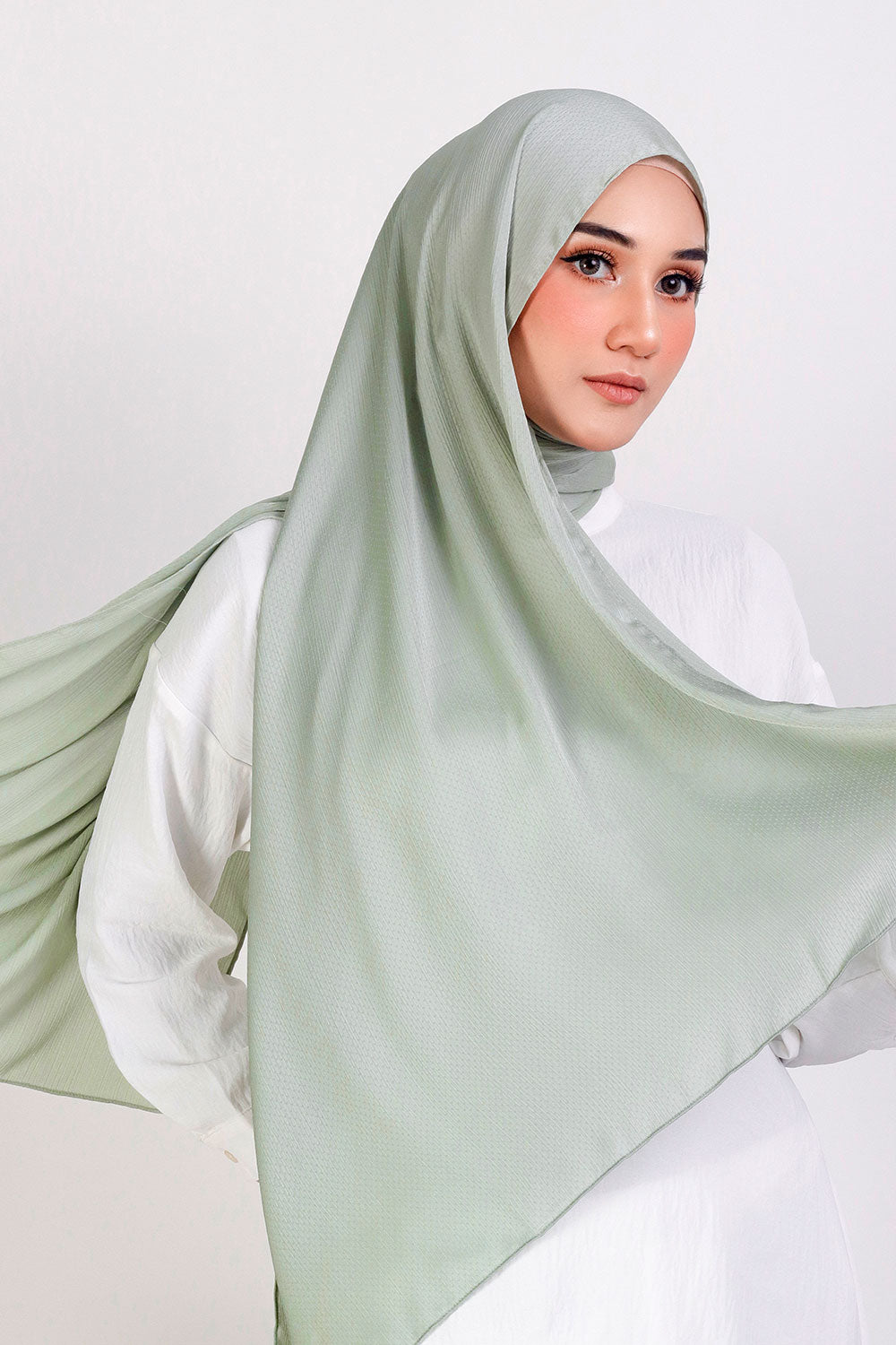 Jasmina Basic Shawl Plain Mint Green – JASMINA